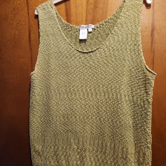 Coldwater Creek | Tops | Coldwater Creek Ribbed Green Sleeveless Tank ...